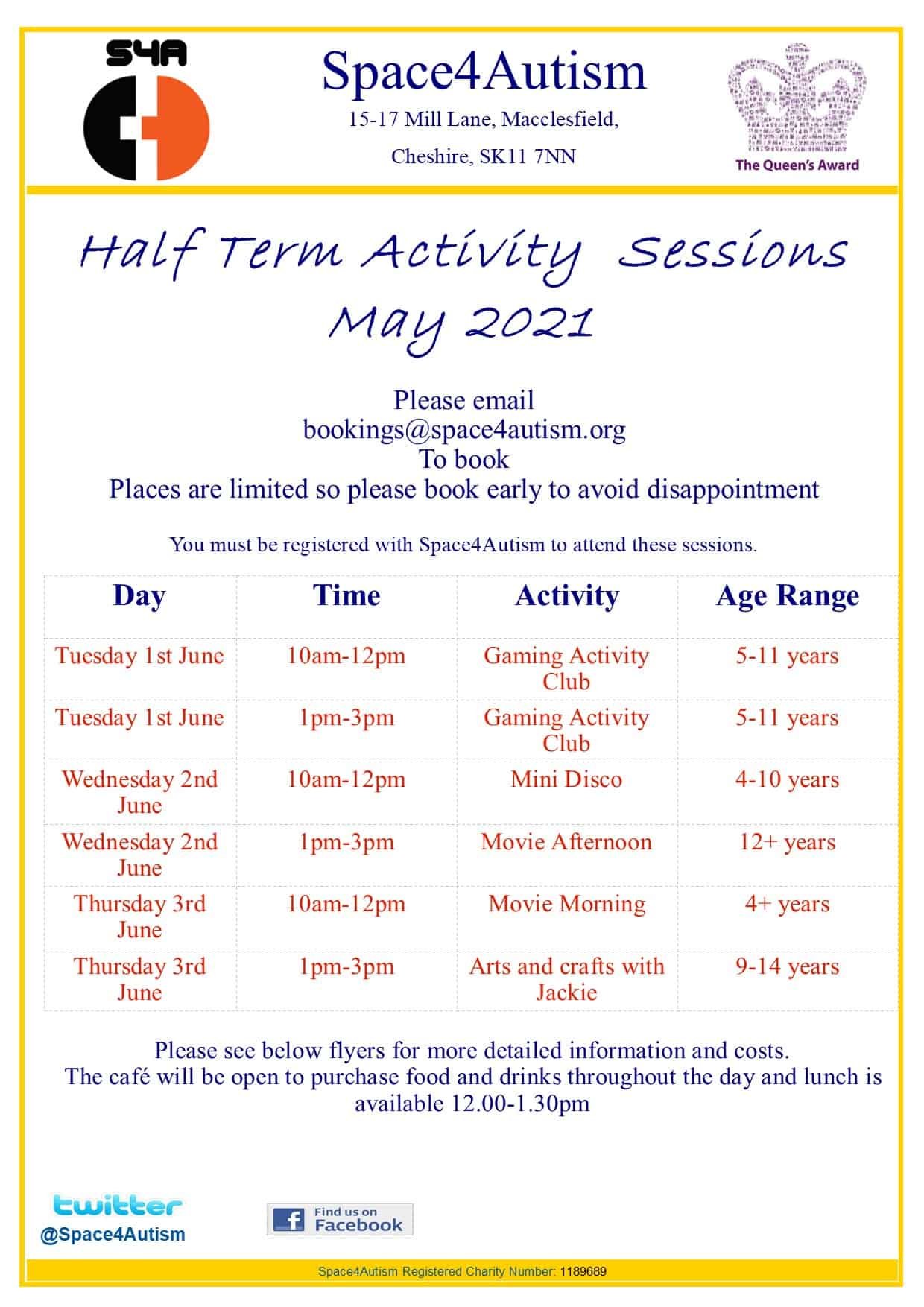 Space4Autism Half Term Activities - Space4Autism